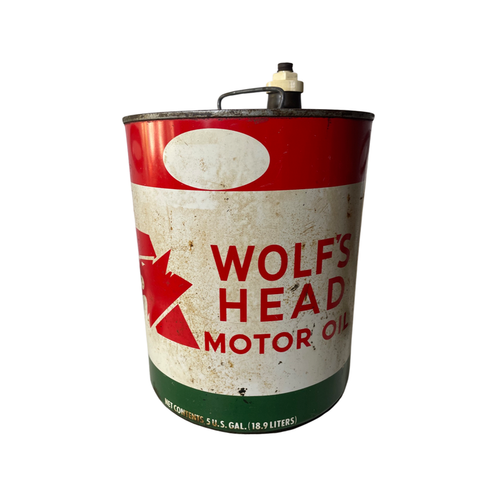 Wolf's Head Motor Oil 5-Gallon Can (Empty)